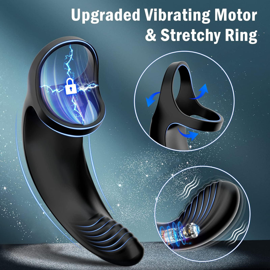 9 Vibrating Modes Male Anal Vibrator With Cock Rings Remote Control Pr