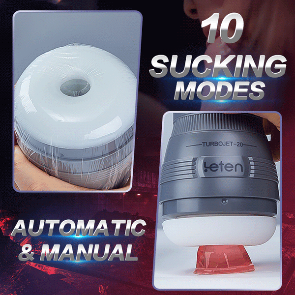 Leten Turbo 10 Sucking 10 Vibrating Sexy Moaning LCD Masturbator ...